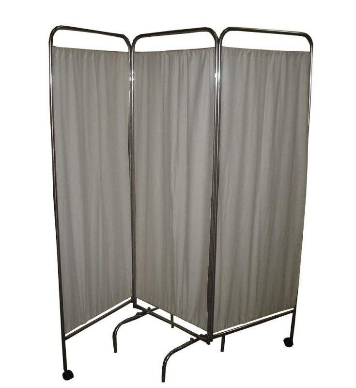 Biombo triplo em aço inox – Cirúrgica Mache Equipamentos Hospitalares
