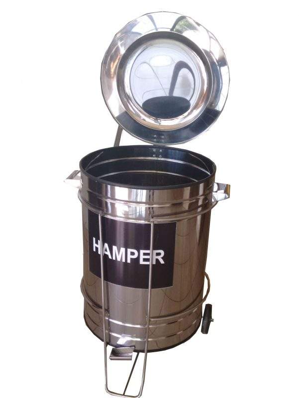 Hamper com tampa todo em aço inox 100 litros – Cirúrgica Mache ...
